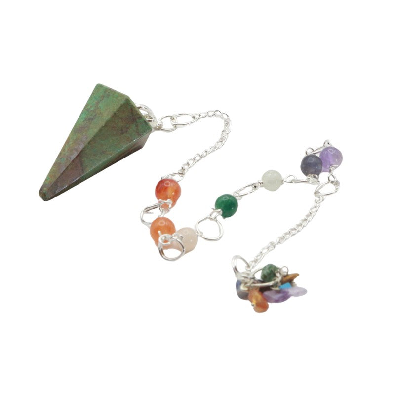 Turquoise Faceted Pendulum With Chakra Chain – Curious Cauldron